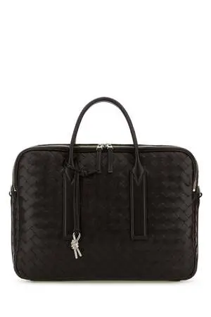 Bottega Veneta Dark Leather Getaway Briefcase - Brown