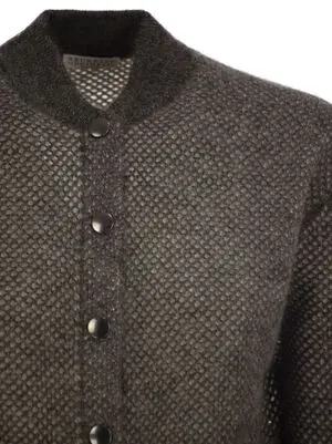Brunello Cucinelli Openwork Mohair Cardigan With Shimmering Yarn