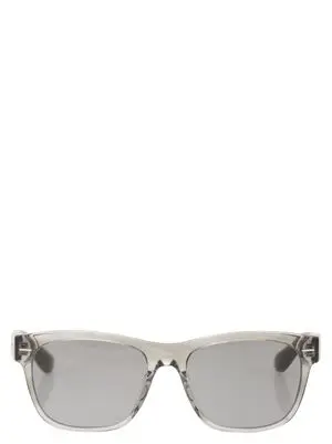 Brunello Cucinelli Acetate Square Frame Sunglasses With Crystal Lenses - Gray