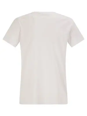 Max Mara Cotton Jersey T-shirt With Embroidered Monogram Pocket - White