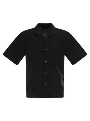 Herno Cotton Jersey Shirt With Chest Pocket - Black