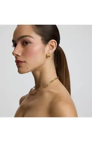 D.LOUISE Textured Ribbed Hoop Earrings