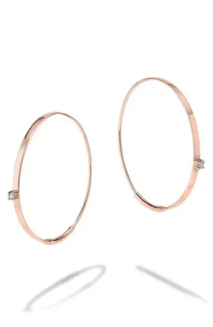Lana Jewelry Small Flat Diamond Hoop Earrings