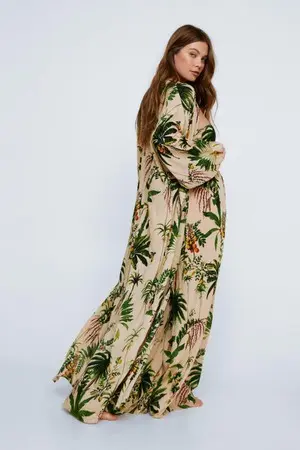 Nasty Gal Three-piece Tropical Print Maxi Set