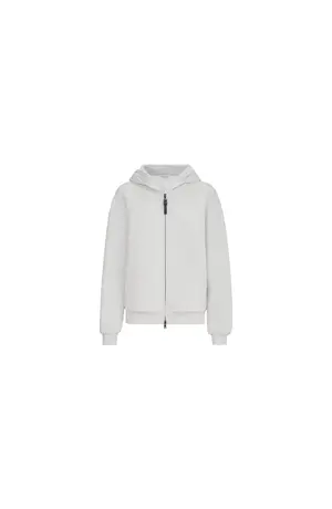 Brunello Cucinelli Cotton Smooth French Terry Zip-up Hoodie - Silver
