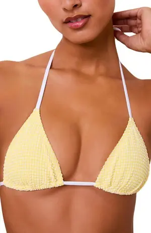 Solid & Striped The Iris Gingham Triangle Bikini Top