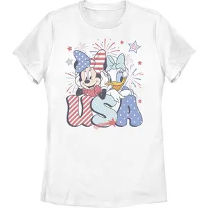 MICKEY & FRIENDS Minnie & Daisy Graphic T-shirt - White