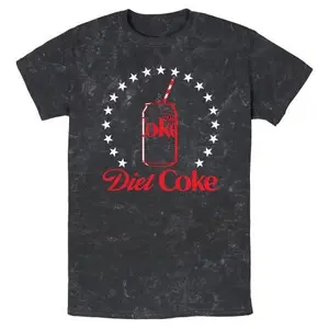 COCA COLA Diet Can Stars Stamp Graphic T-shirt - Black