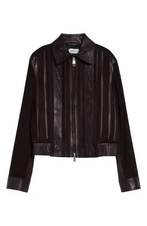 Versace Mixed Media Greca Blouson Jacket