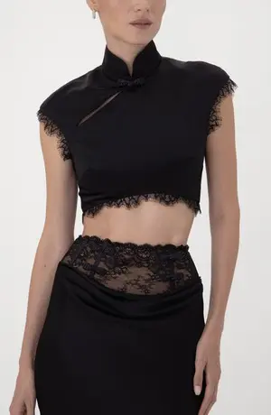 SAU LEE Lila Satin Trumpet Maxi Skirt