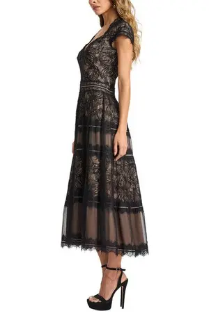 Tadashi Shoji Lace V-neck Midi Dress