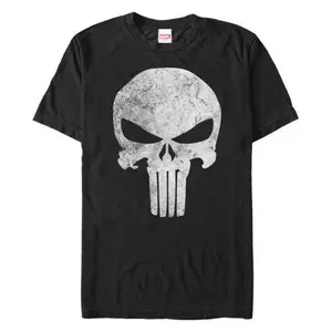 MARVEL Punisher Distressed Skull Logo Graphic T-shirt - Black