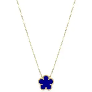 THE LOVERY FINE JEWELRY Single Spring Flower Necklace - Lapis