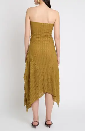 MUSE ASSEMBLY Hanky Hem Midi Bandeau Dress