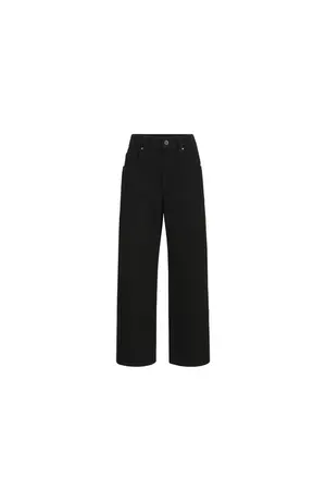 Brunello Cucinelli Dyed Denim Trousers With Monili Detail - Black