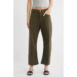 DL1961 Bilie Barrel High Rise Twill Pants - Pine