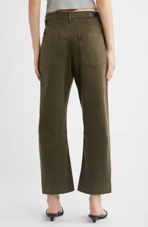 DL1961 Bilie Barrel High Rise Twill Pants - Pine