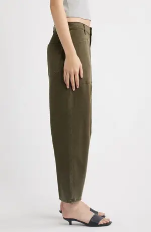 DL1961 Bilie Barrel High Rise Twill Pants - Pine