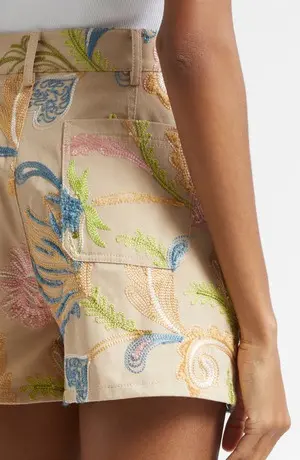 Cinq À Sept Addie Embroidered Cotton Shorts