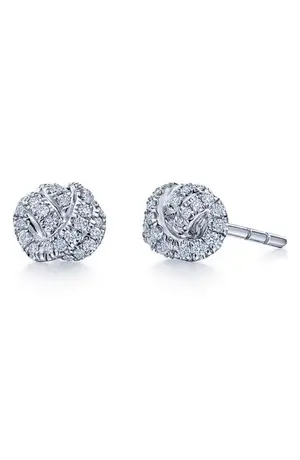 Kwiat Entwine Petite Love Knot Stud Earrings - Platinum