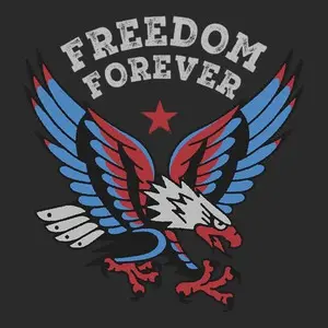 LOST GODS America Freedom Forever Short Sleeve Graphic T-shirt - Charcoal