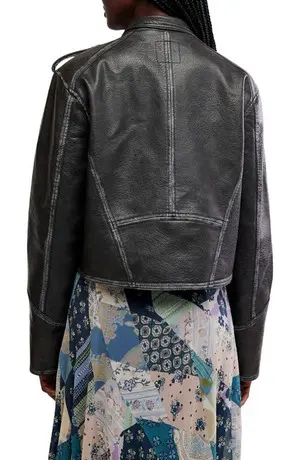 Free People Ryland Faux Leather Band Jacket