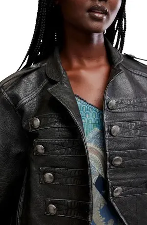 Free People Ryland Faux Leather Band Jacket