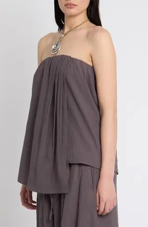 MUSE ASSEMBLY Asymmetric Hem Bandeau Top
