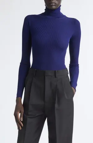 JIL SANDER Jil Sander Ribbed Mock Neck Wool Sweater