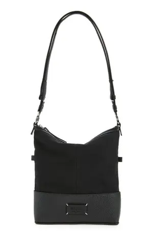 MAISON MARGIELA 5ac Hobo Bag In Canvas And Leather - Black