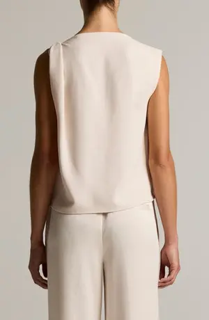 Vince Draped Shoulder Sleeveless Blouse