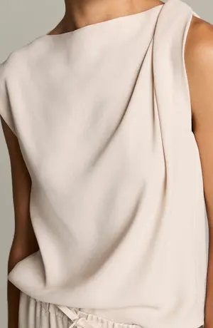 Vince Draped Shoulder Sleeveless Blouse