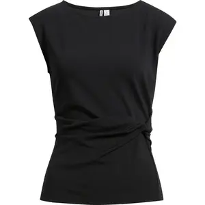 Nordstrom Side Twist Crew Neck T-shirt - Black