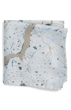 Eton Subway Map Silk Pocket Square