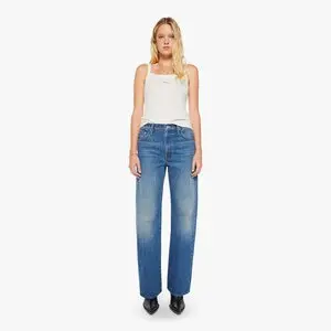 MOTHER The Dodger Flood Jeans In Green Thumb - Blue