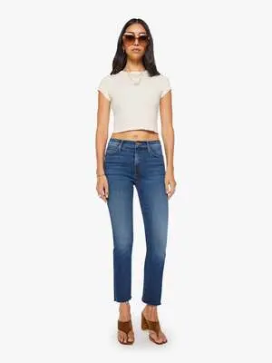 MOTHER The Mid Rise Dazzler Ankle Fray Taking Chances Jeans