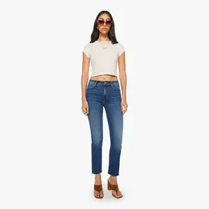 MOTHER The Mid Rise Dazzler Ankle Fray Jeans