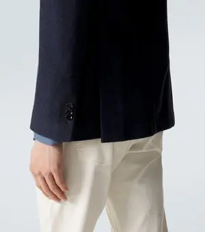 Brioni Navy Silk And Cashmere Blazer