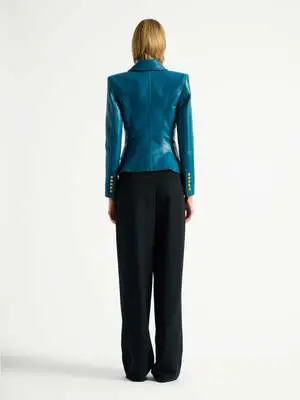 Balmain Leather 6-button Double-breasted Jacket