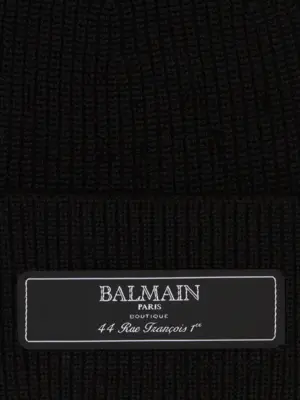 Balmain Ribbed Wool Beanie