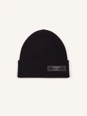 Balmain Ribbed Wool Beanie