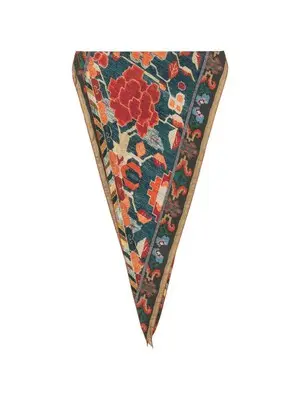 PIERRE-LOUIS MASCIA Scarf Silk 100% "aloeuw" Cm 65x120 - Blue