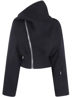 Rick Owens Jacket Wool "scarf Flight - Black