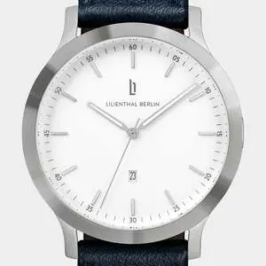 Lilienthal Berlin Huxley Silver Leather Dark Blue