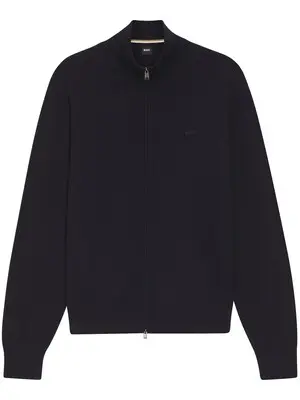 Hugo Boss Zip-up Knit Pullover - Blue