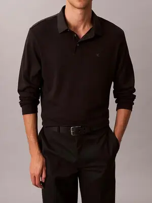 Calvin Klein Ls Supima Cotton Solid Polo