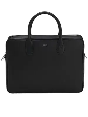 Hugo Boss Docut Holder Bag In Leather - Black