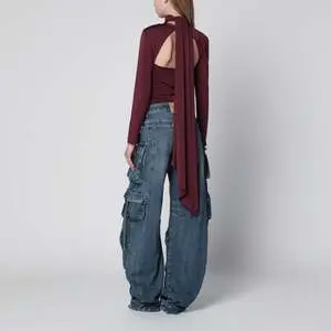 ROTATE BY BIRGER CHRISTENSEN Burgundy Scarf-detail Top