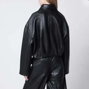 ROTATE BY BIRGER CHRISTENSEN Cropped Leather Jacket