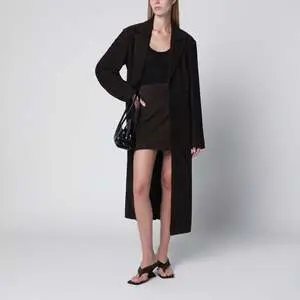 ROTATE BY BIRGER CHRISTENSEN Dark Suede Mini Skirt